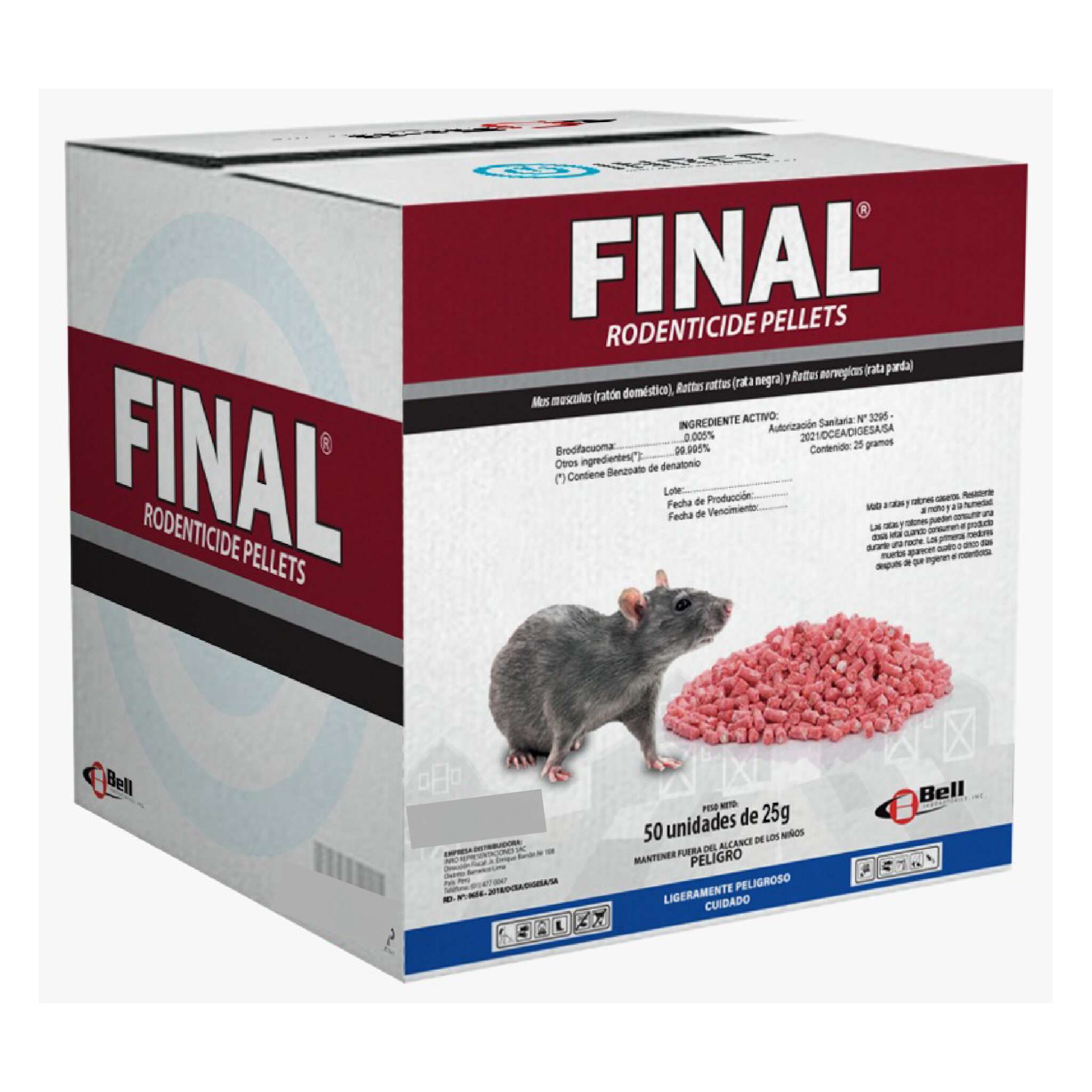 FINAL® PELLETS X CAJA DE 50 SACHETS DE 25 GR – RODENTICIDA – Dacorp