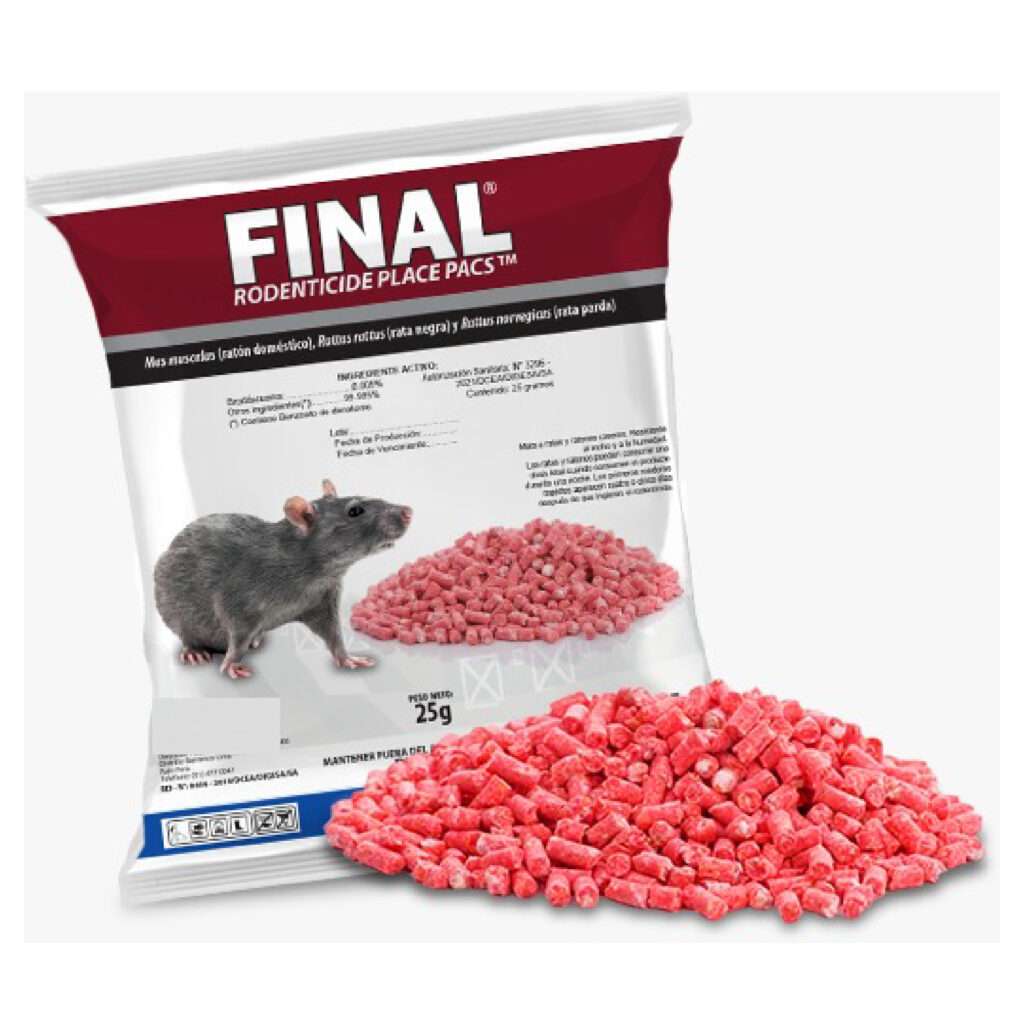 FINAL® PELLETS X CAJA DE 50 SACHETS DE 25 GR – RODENTICIDA – Dacorp